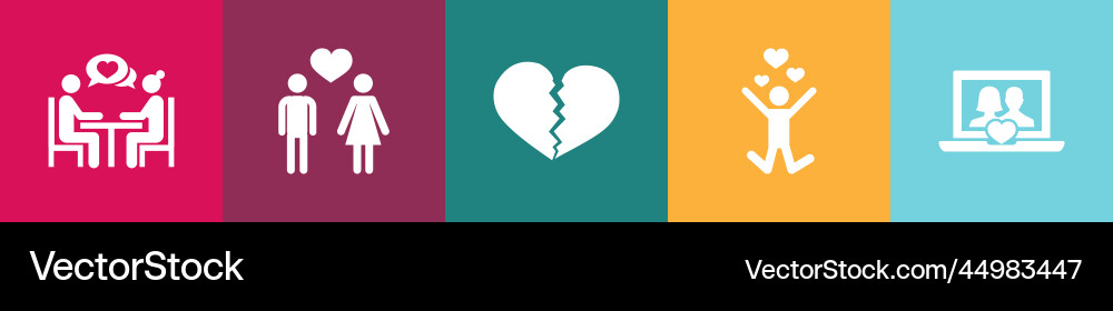 Dating icons infographic design template creative Vector Image