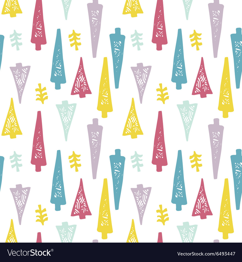 Design seamless pattern trees Royalty Free Vector Image