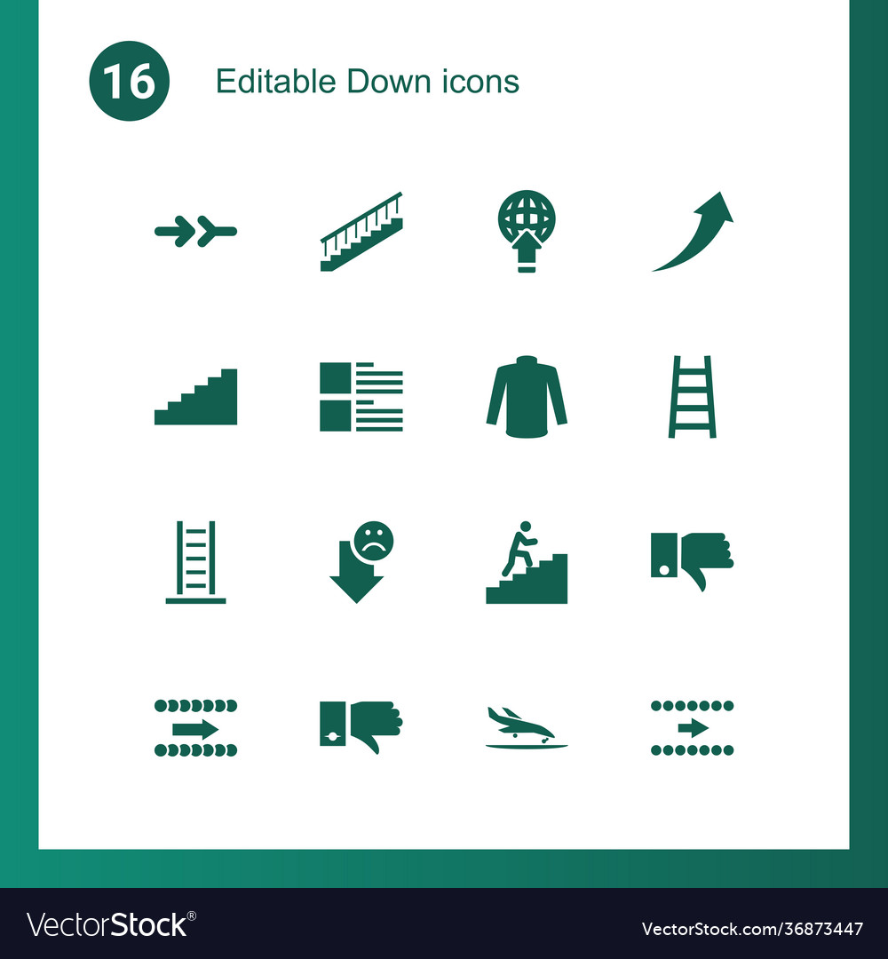 Down icons Royalty Free Vector Image - VectorStock