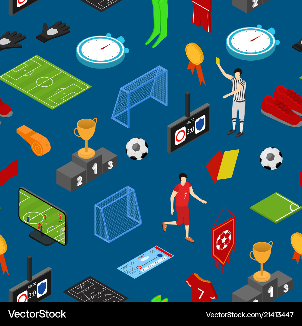 Football or soccer game seamless pattern Vector Image