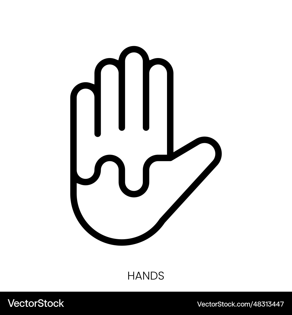 Hands icon line art style design isolated Vector Image