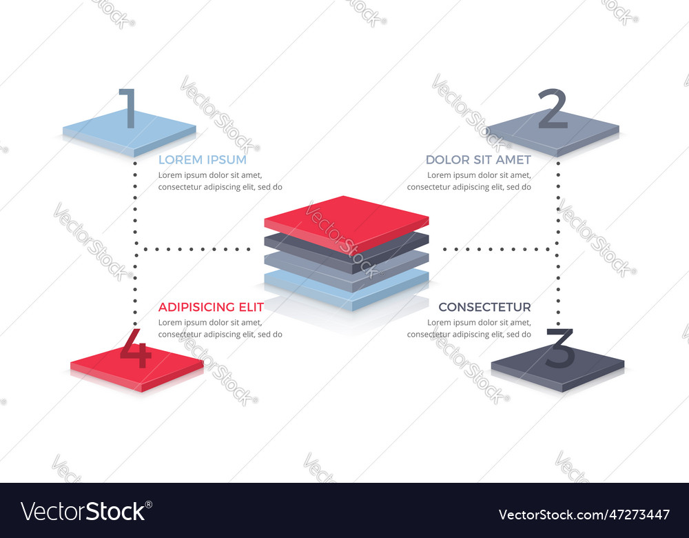 Infographic template with 4 elements Royalty Free Vector