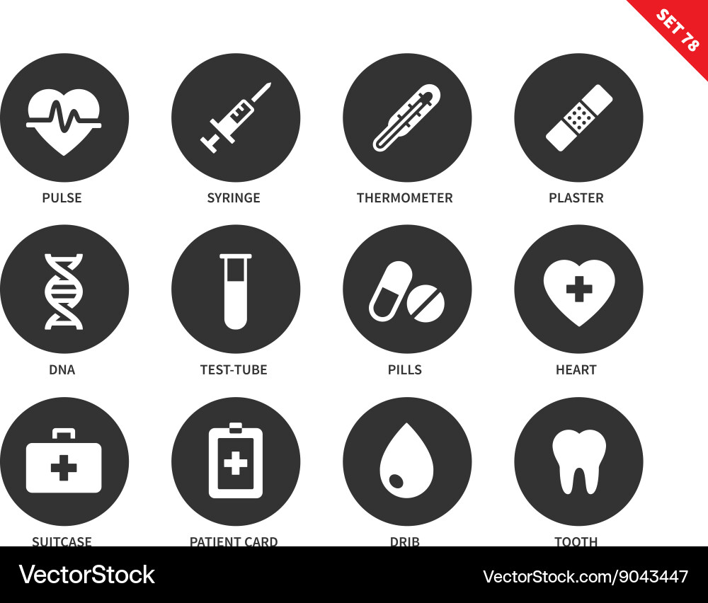Medical icons on white background Royalty Free Vector Image