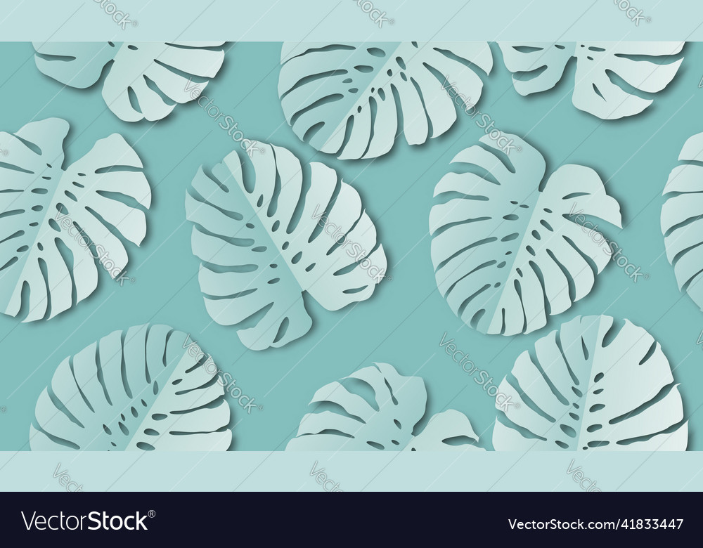 Monstera seamless pattern background Royalty Free Vector