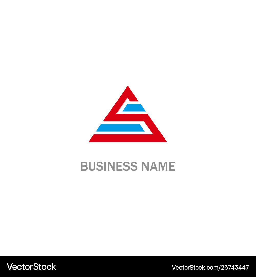 S initial triangle logo Royalty Free Vector Image