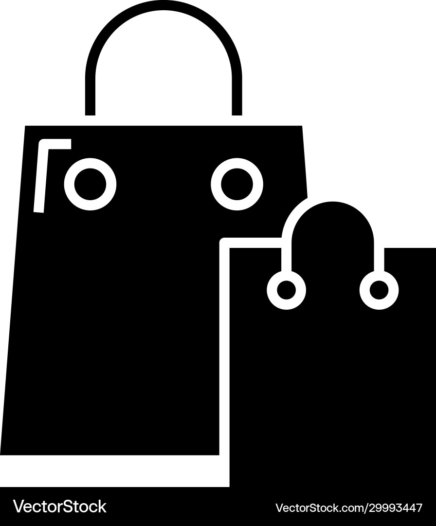 Shopping bags black icon concept Royalty Free Vector Image