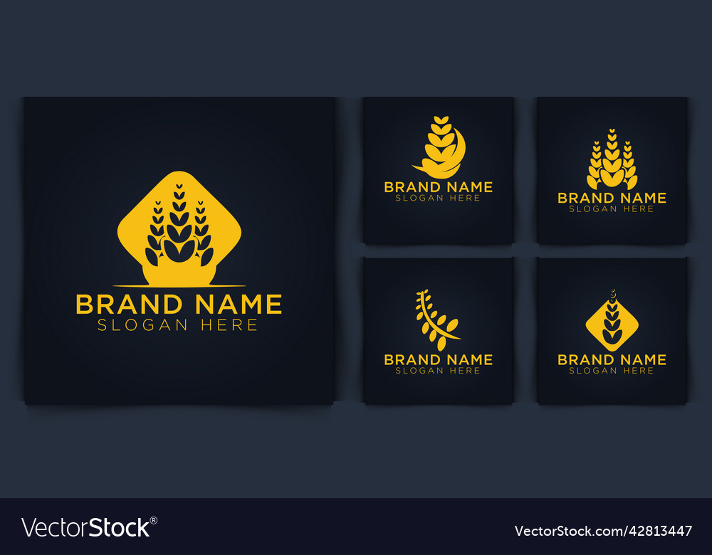 Wheat grain agriculture logo design Royalty Free Vector Wheat grain agriculture logo design Royalty Free Vector