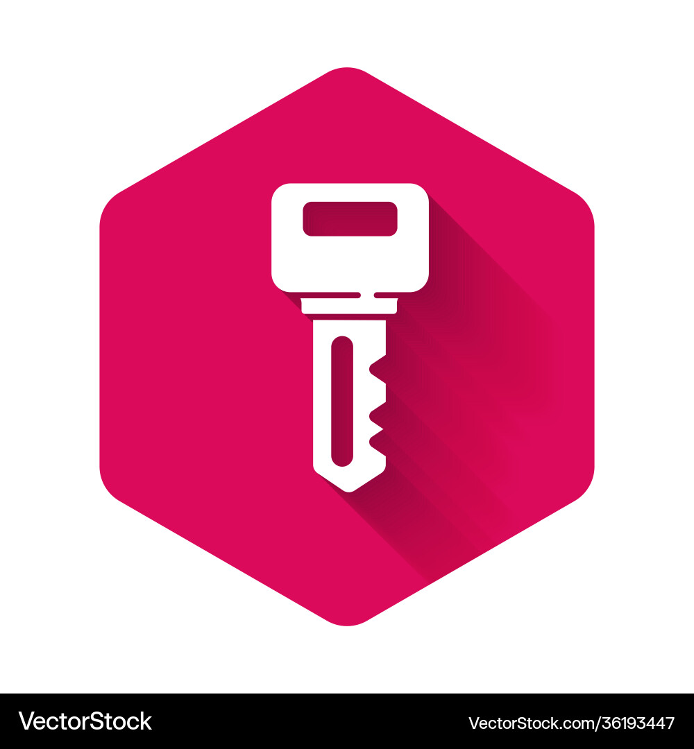 White house key icon isolated with long shadow Vector Image