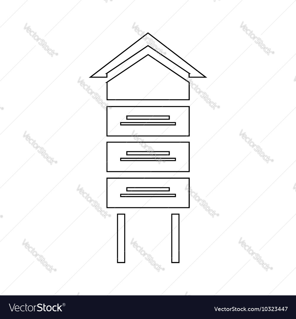 Wooden beehive icon outline style Royalty Free Vector Image Wooden beehive icon outline style Royalty Free Vector Image