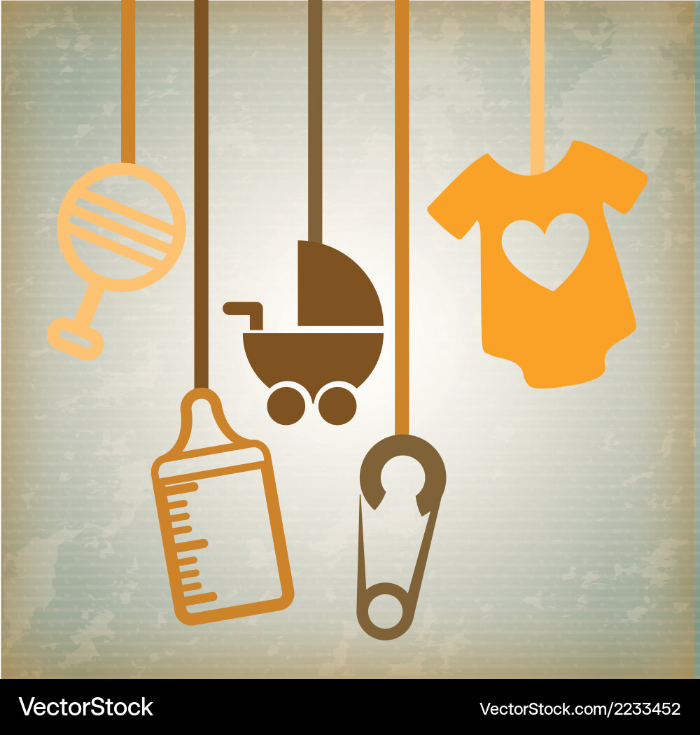 Baby design over vintage background Royalty Free Vector