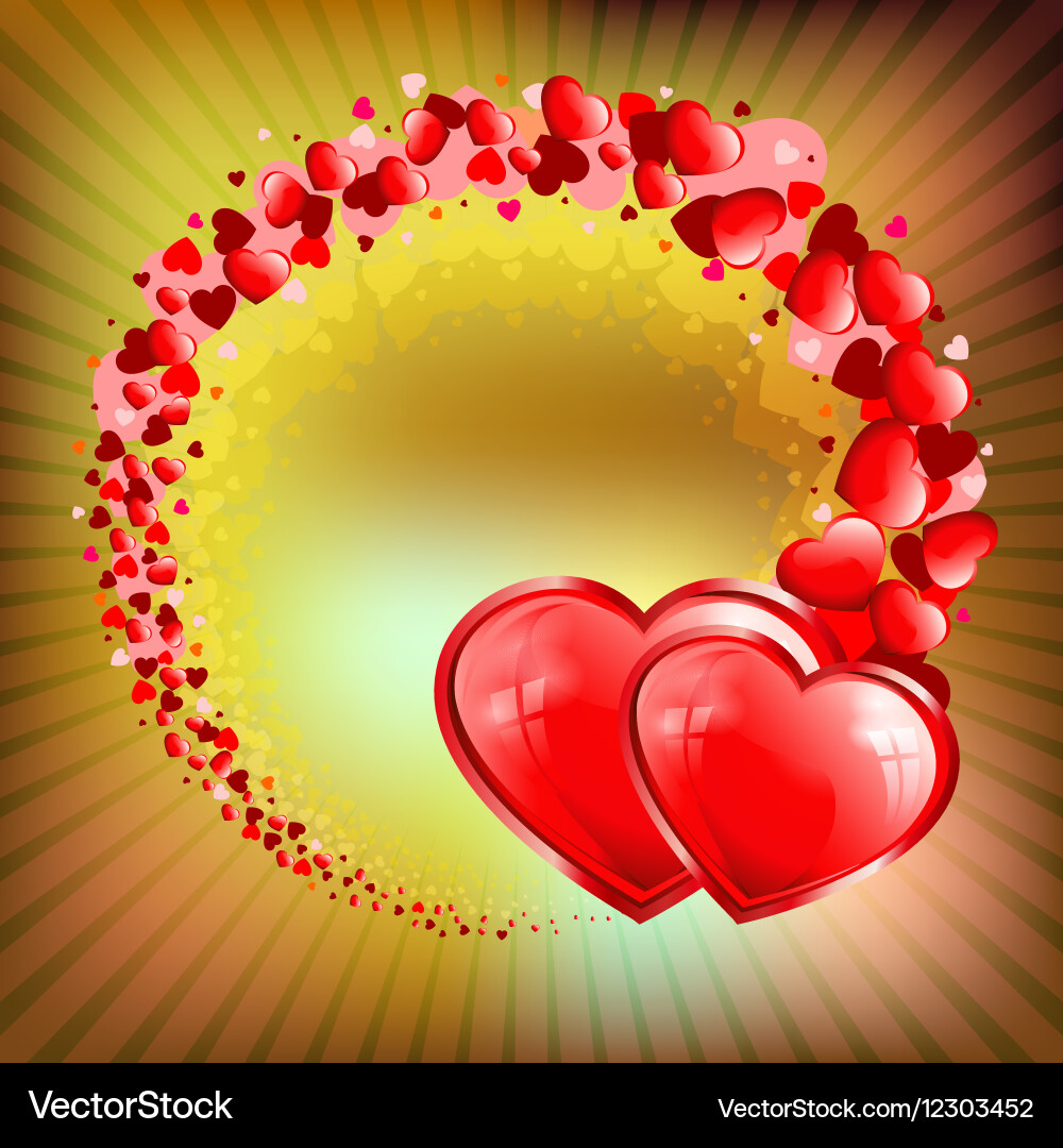Background with set of red hearts Royalty Free Vector Image