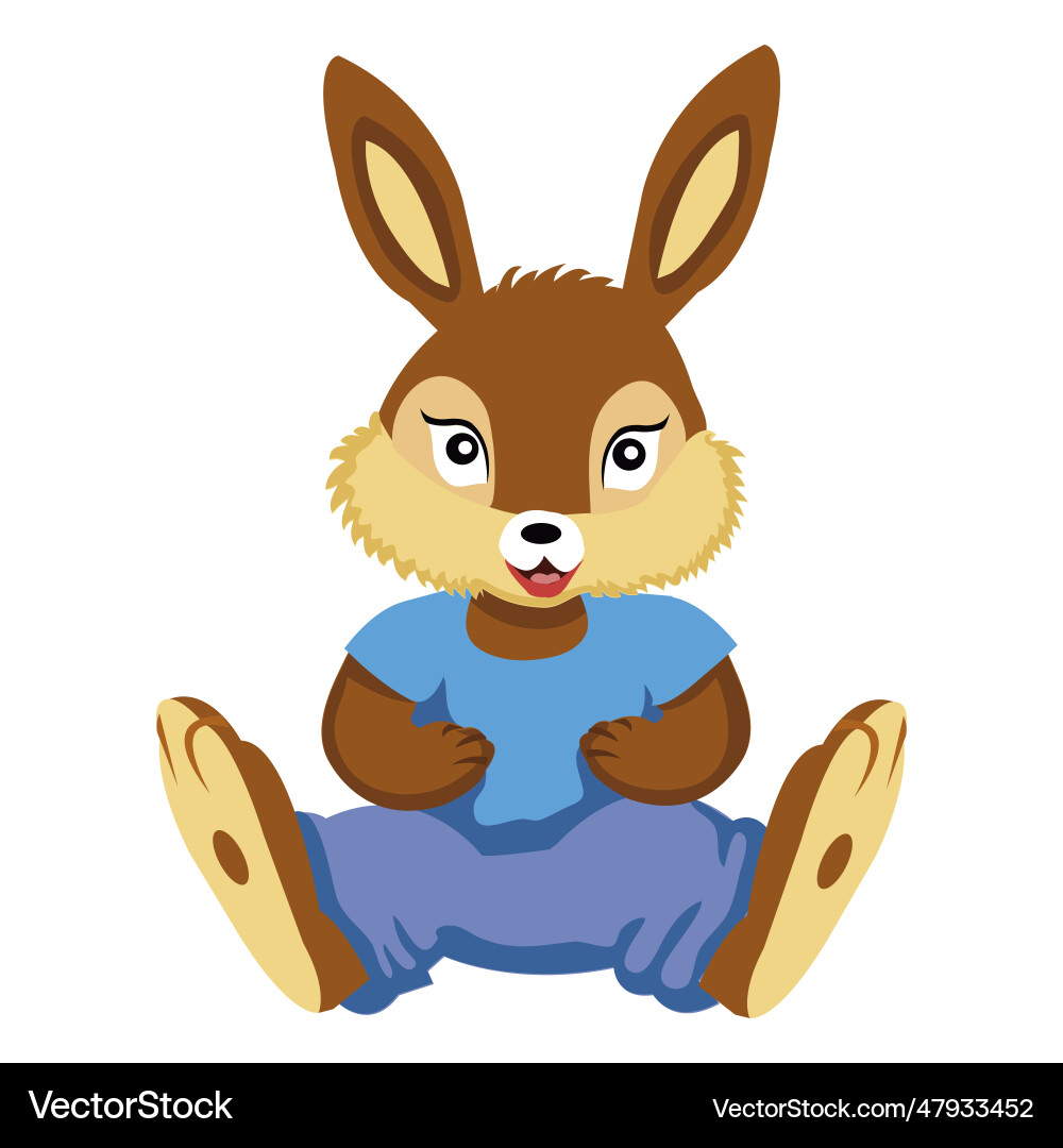 Cartoon stuffed animal bunny Royalty Free Vector Image