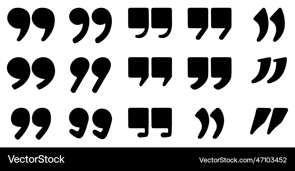 Doodle sketch style of quotation marks hand drawn Vector Image