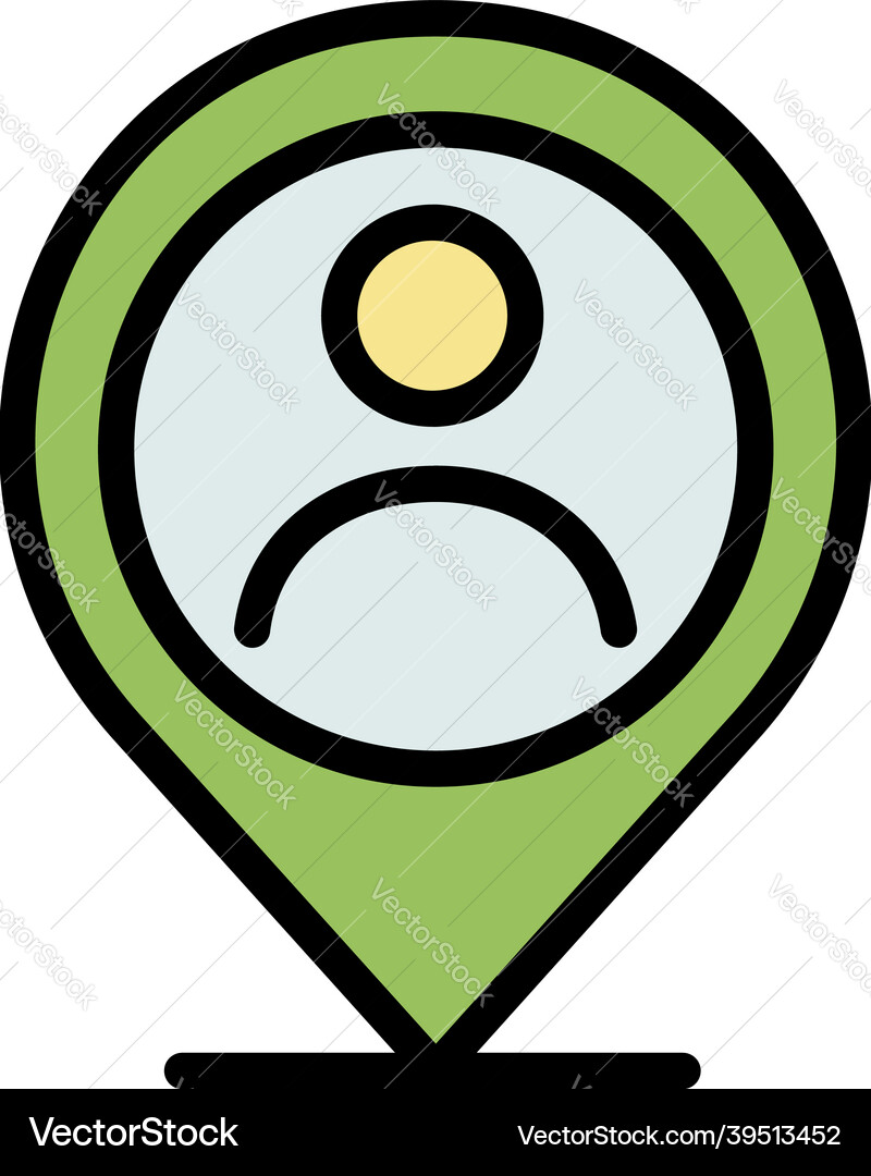 Gps human location icon color outline Royalty Free Vector