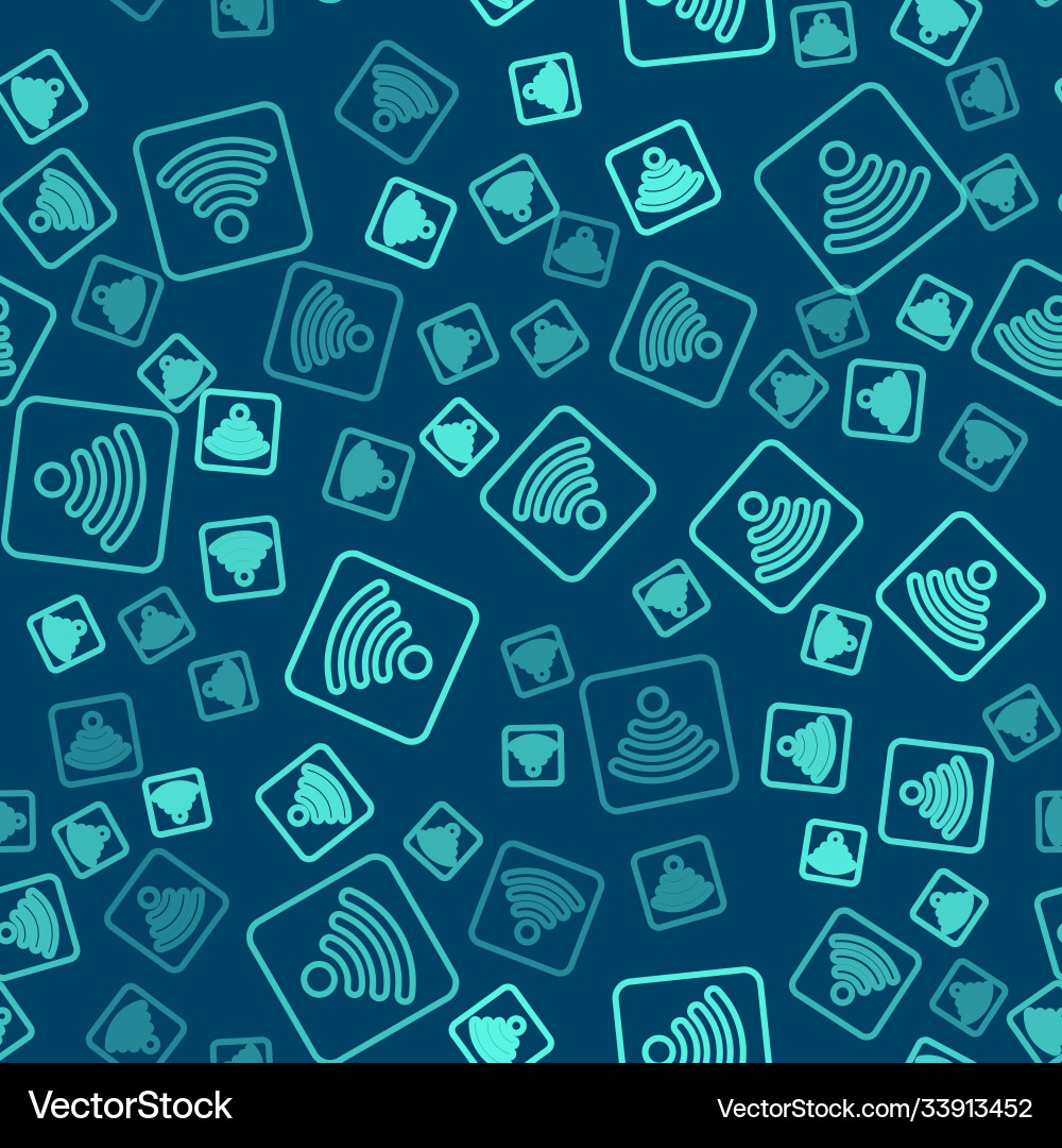 Green line wi-fi wireless internet network symbol Vector Image