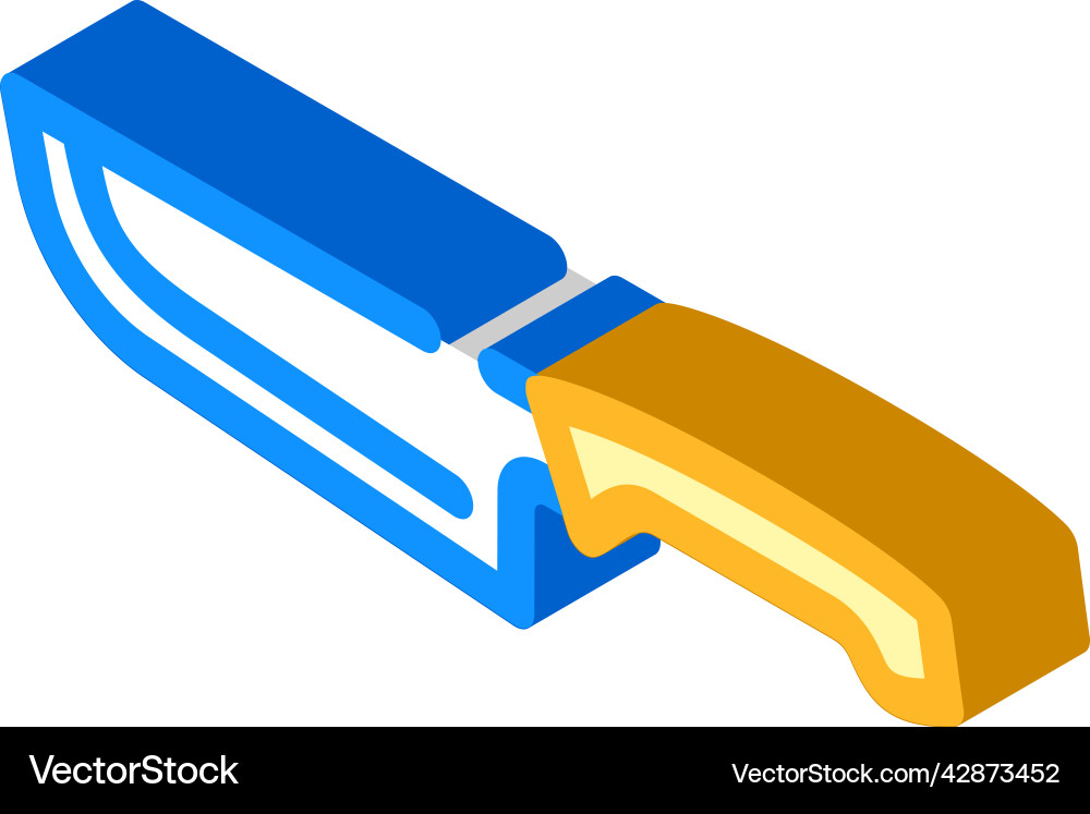 Japanese carving knife isometric icon Royalty Free Vector
