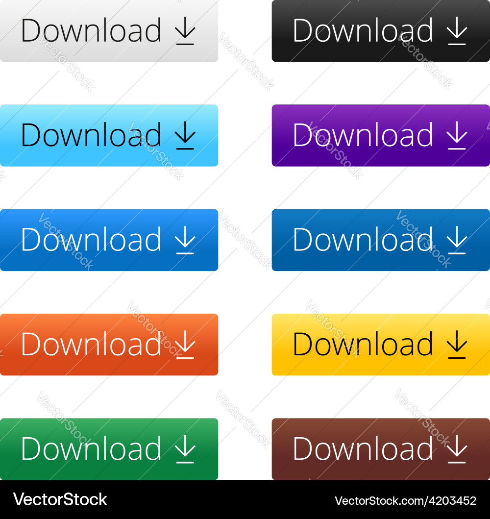 Modern set colorful download buttons Royalty Free Vector