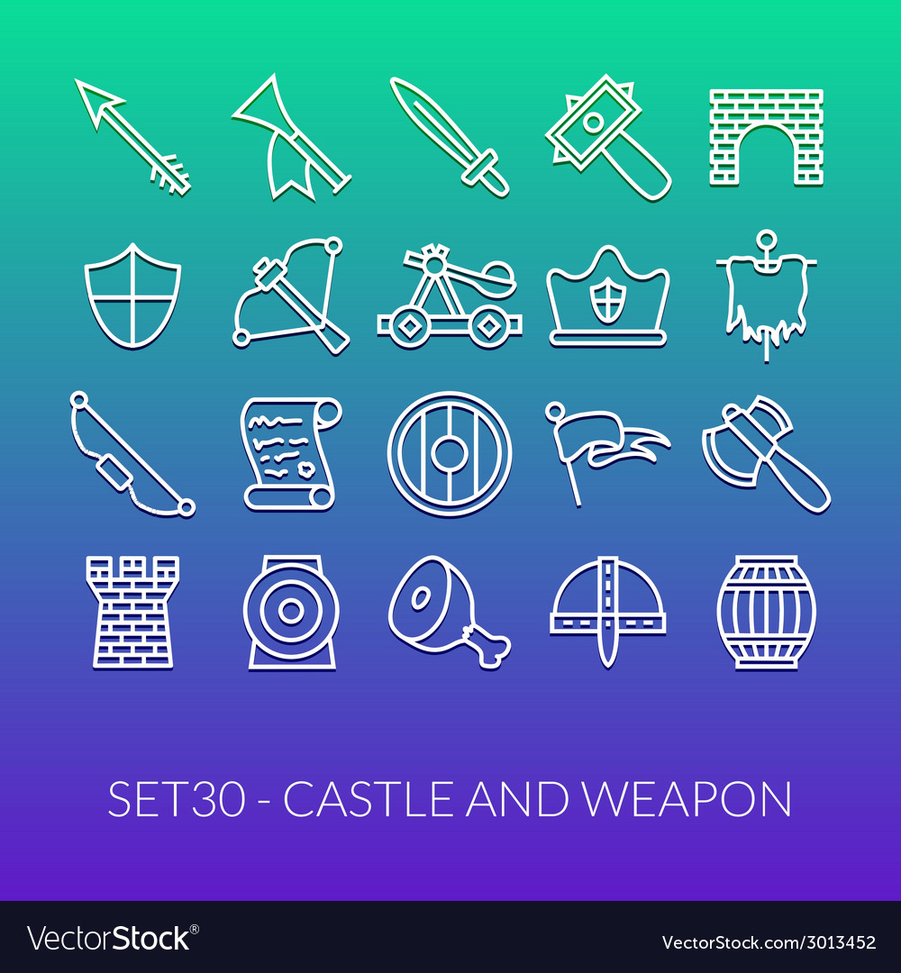 Outline icons thin flat design modern line stroke Vector Image