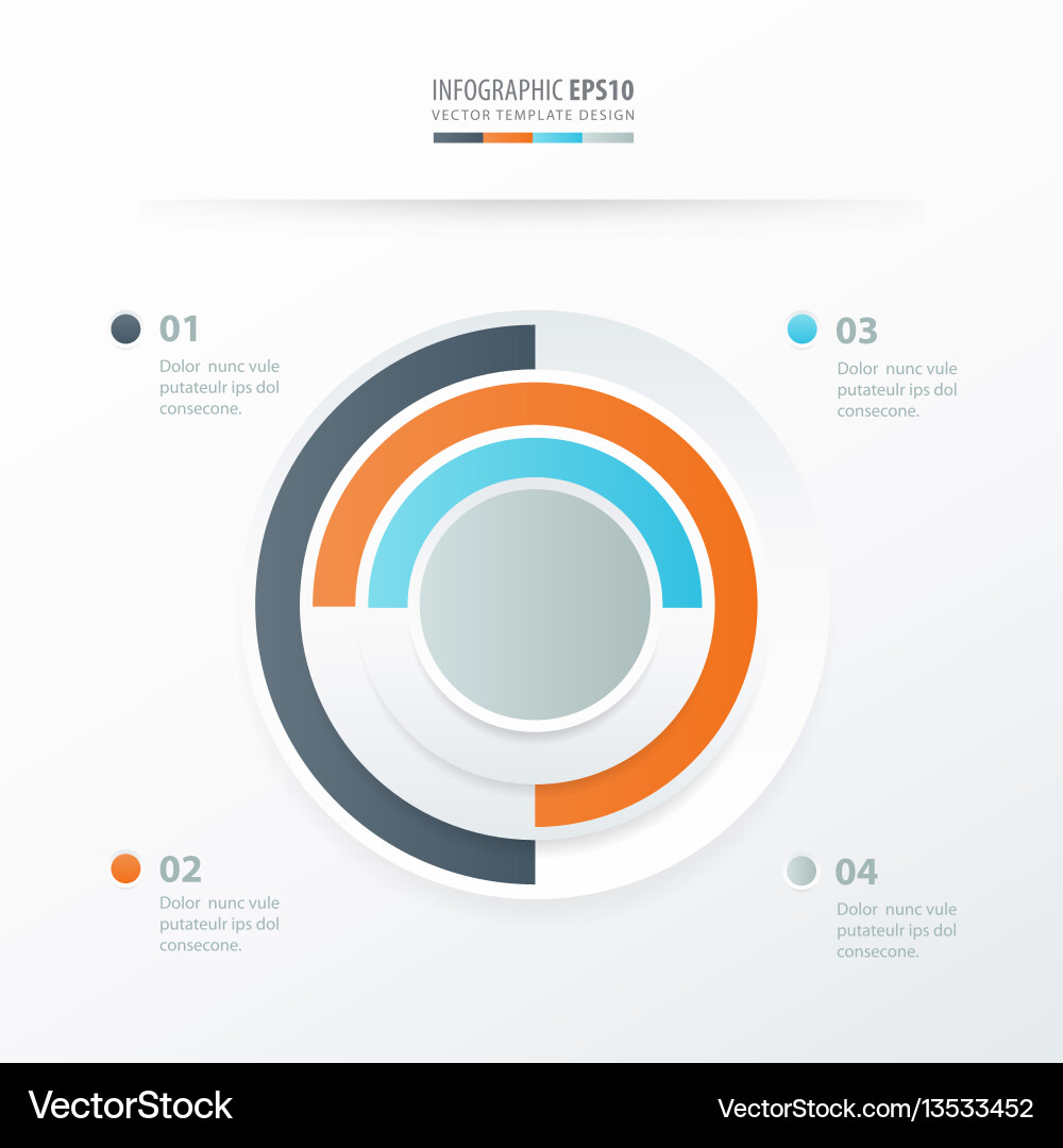 Pie chart infographics orange blue gray color Vector Image