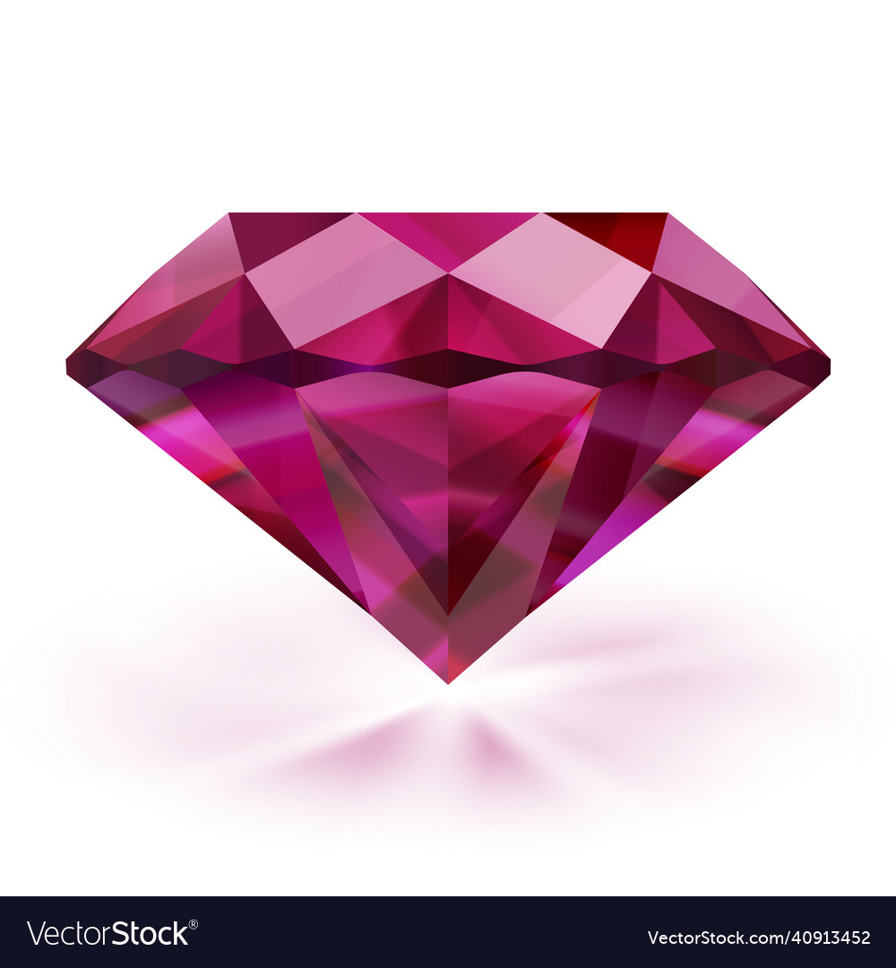Realistic ruby isolated on white Royalty Free Vector Image Realistic ruby isolated on white Royalty Free Vector Image