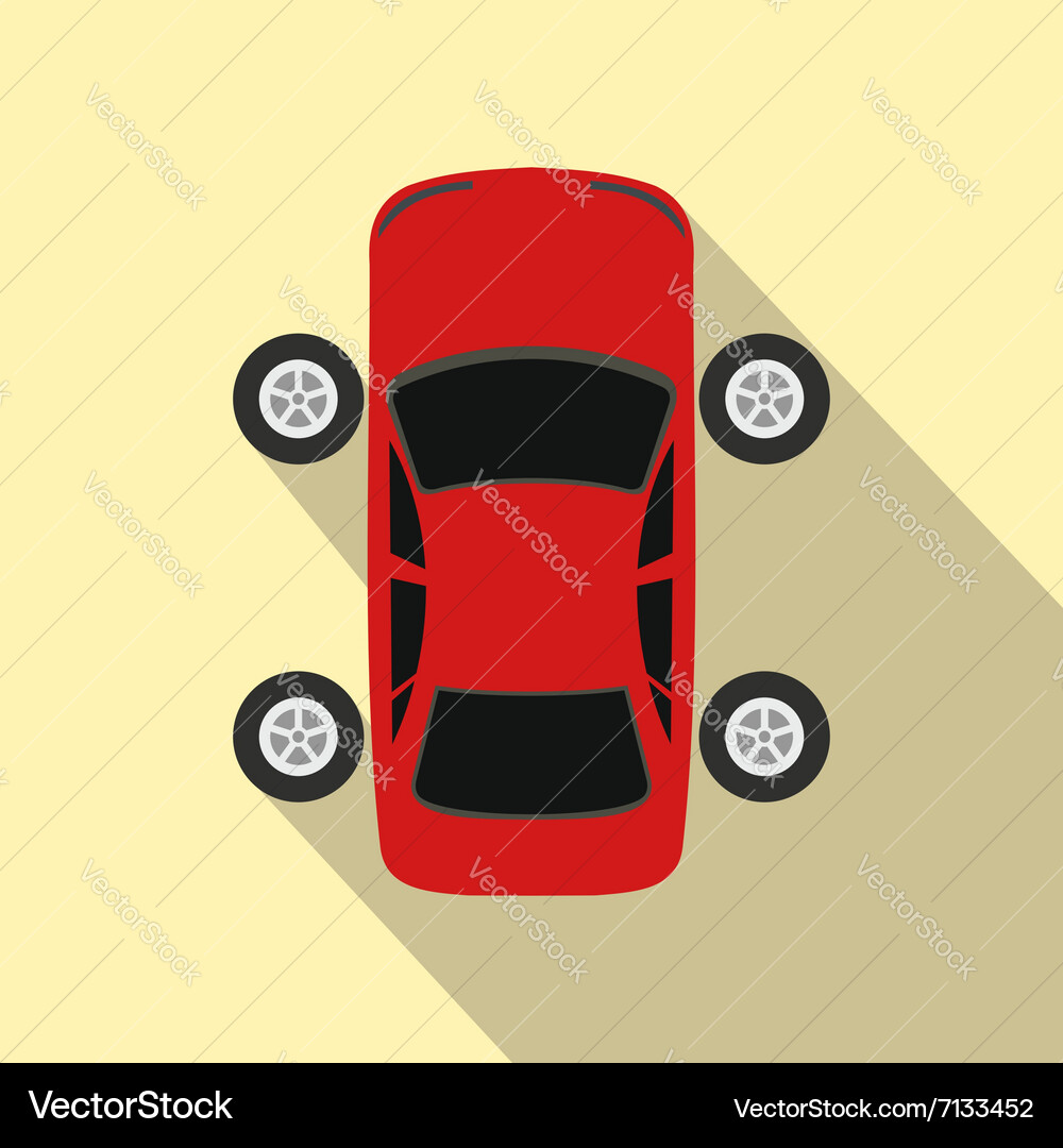 Repair car wheel flat icon with shadow Royalty Free Vector