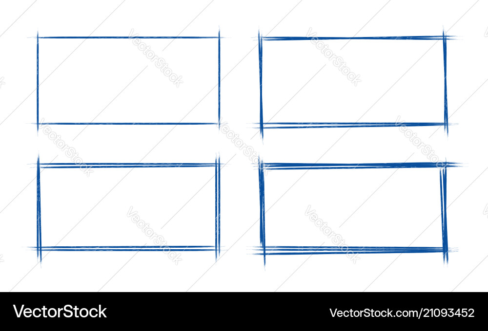 Set hand drawn grunge style dark blue vintage Vector Image