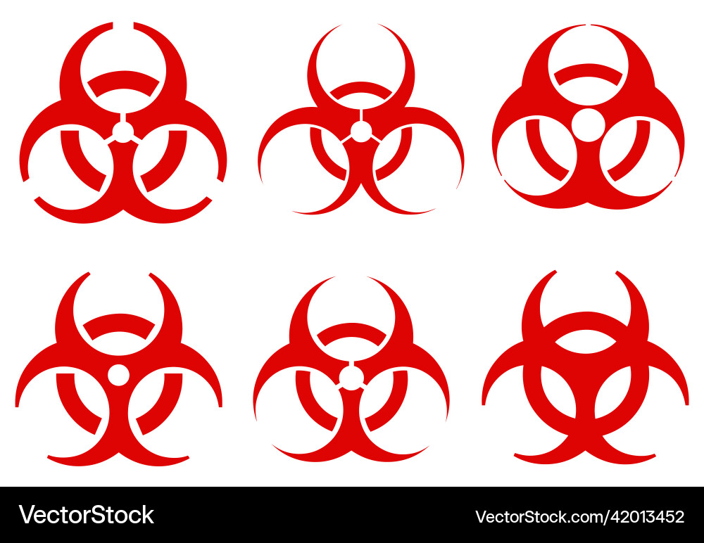 Set of biohazard signs Royalty Free Vector Image