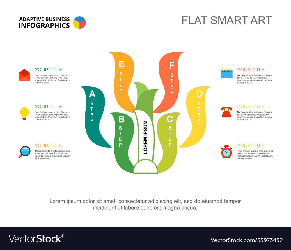Six step tree chart Royalty Free Vector Image - VectorStock