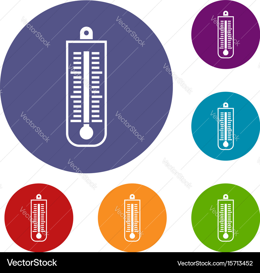 Thermometer icons set Royalty Free Vector Image