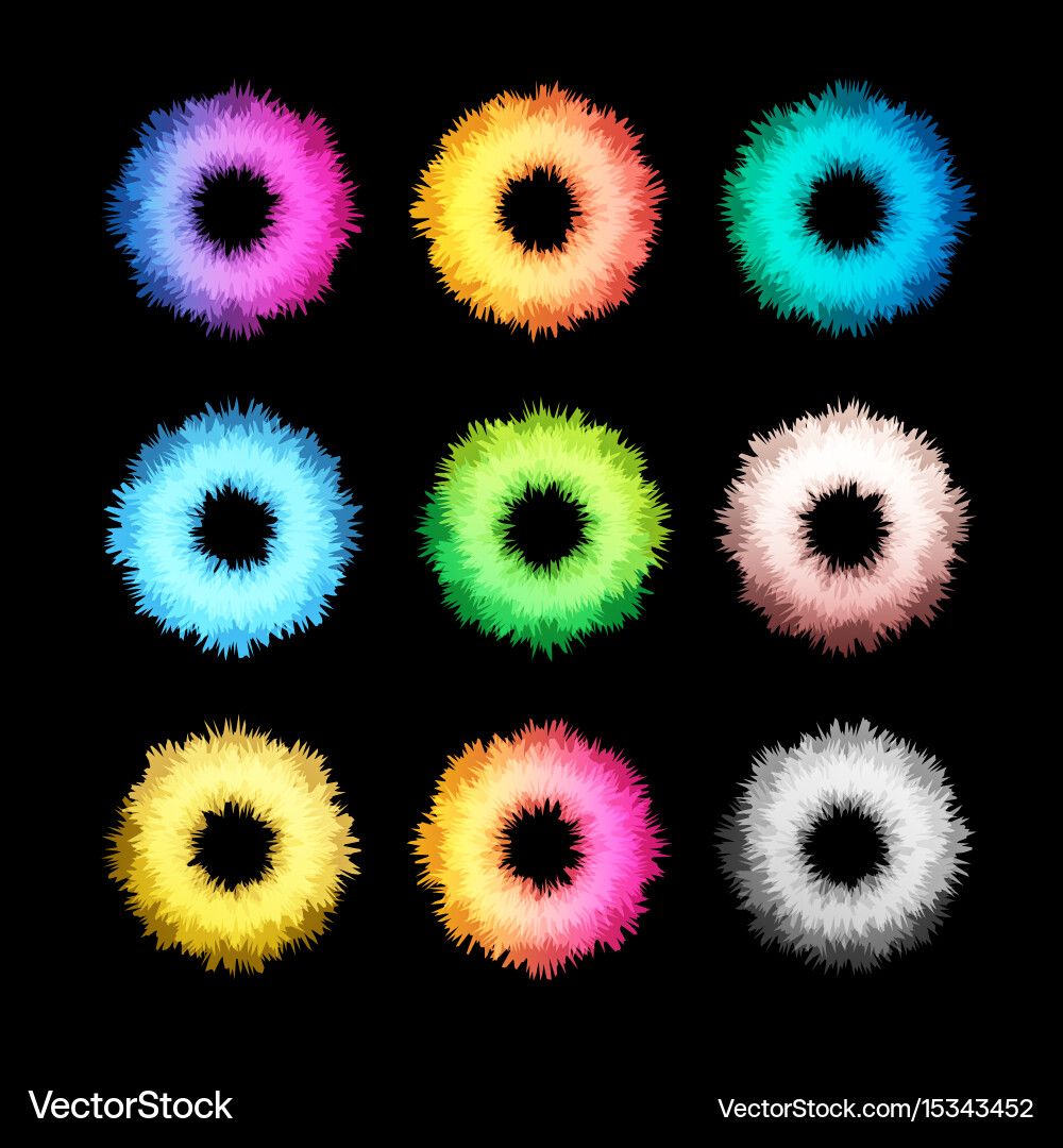 Unusual abstract geometric shapes logo set Vector Image