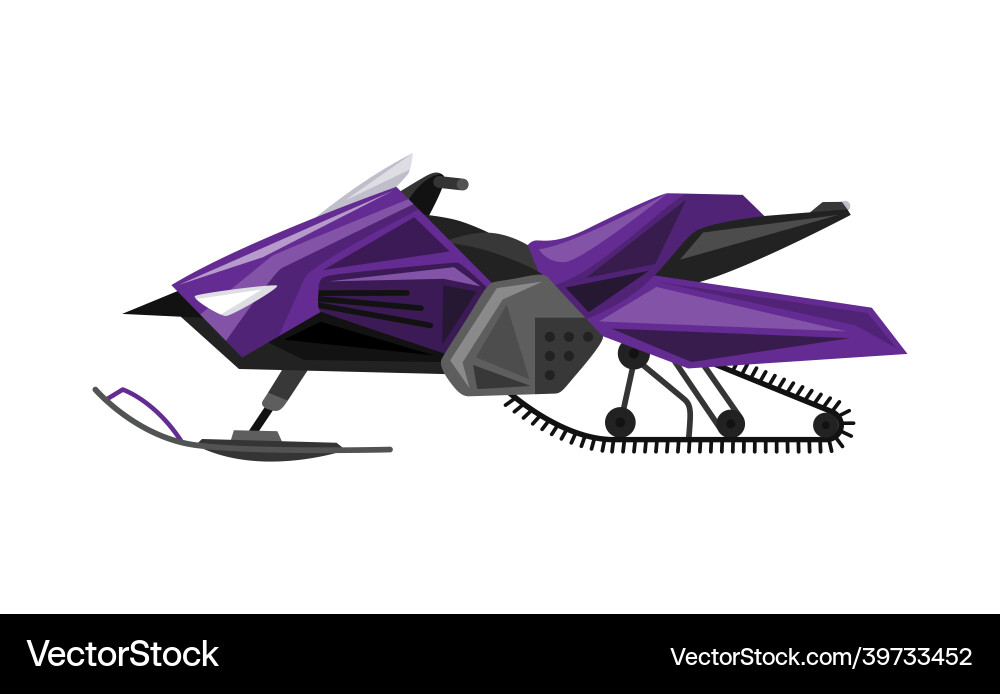 Winter ride on snowmobile motor sled vehicle Vector Image