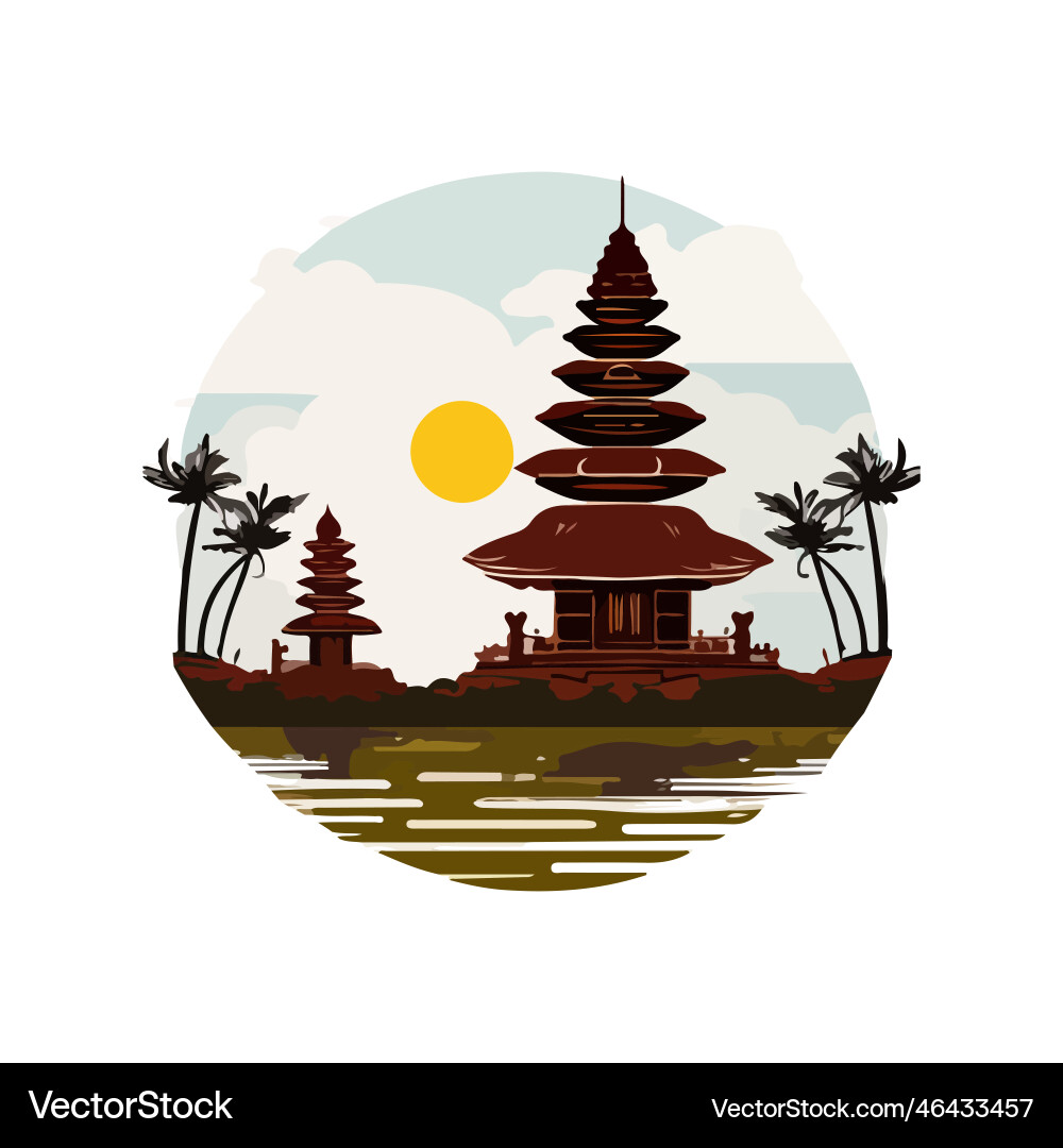 Buddhism hinduism temple thai pray Royalty Free Vector Image
