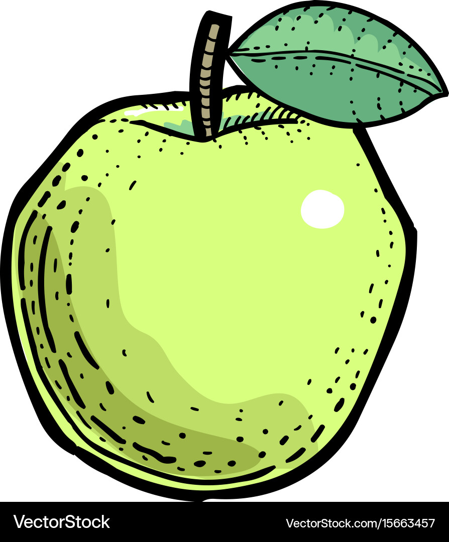 Cartoon image of apple Royalty Free Vector Image