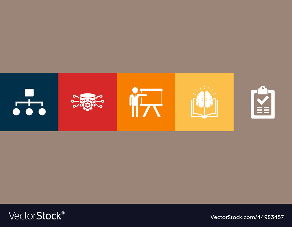 Deep learning icons infographic design template Vector Image