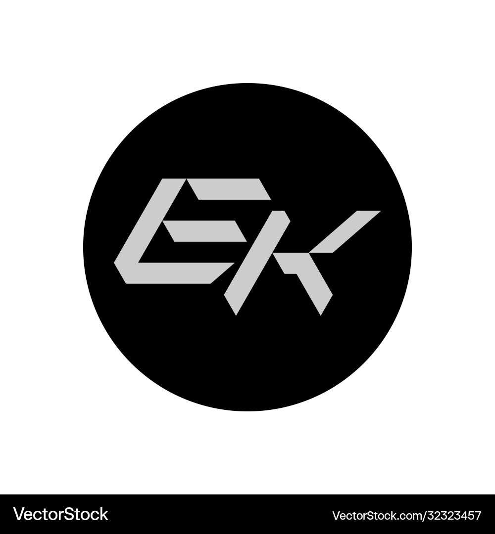 Ek letter logo design with simple style Royalty Free Vector