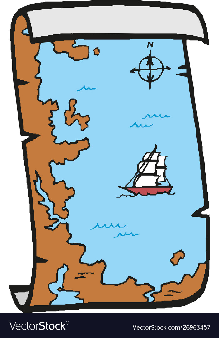 Example map and design elements treasure maps Vector Image