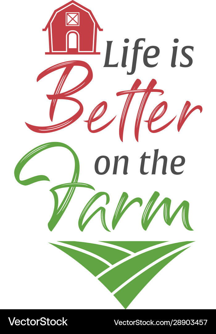 Farm quote lettering typography Royalty Free Vector Image