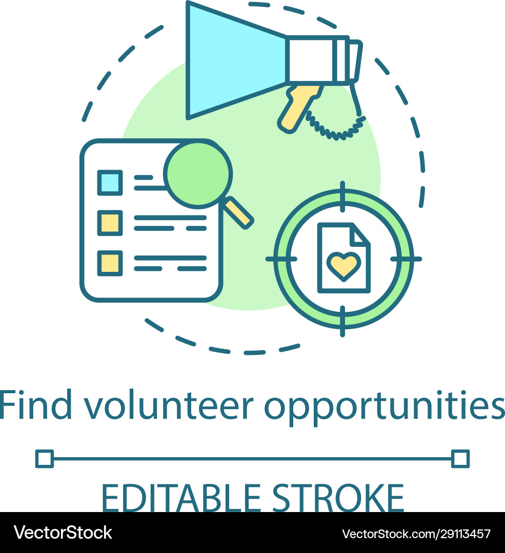 Find volunteer opportunities concept icon Vector Image