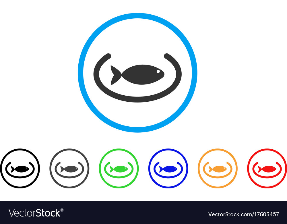 Fish container ring rounded icon Royalty Free Vector Image