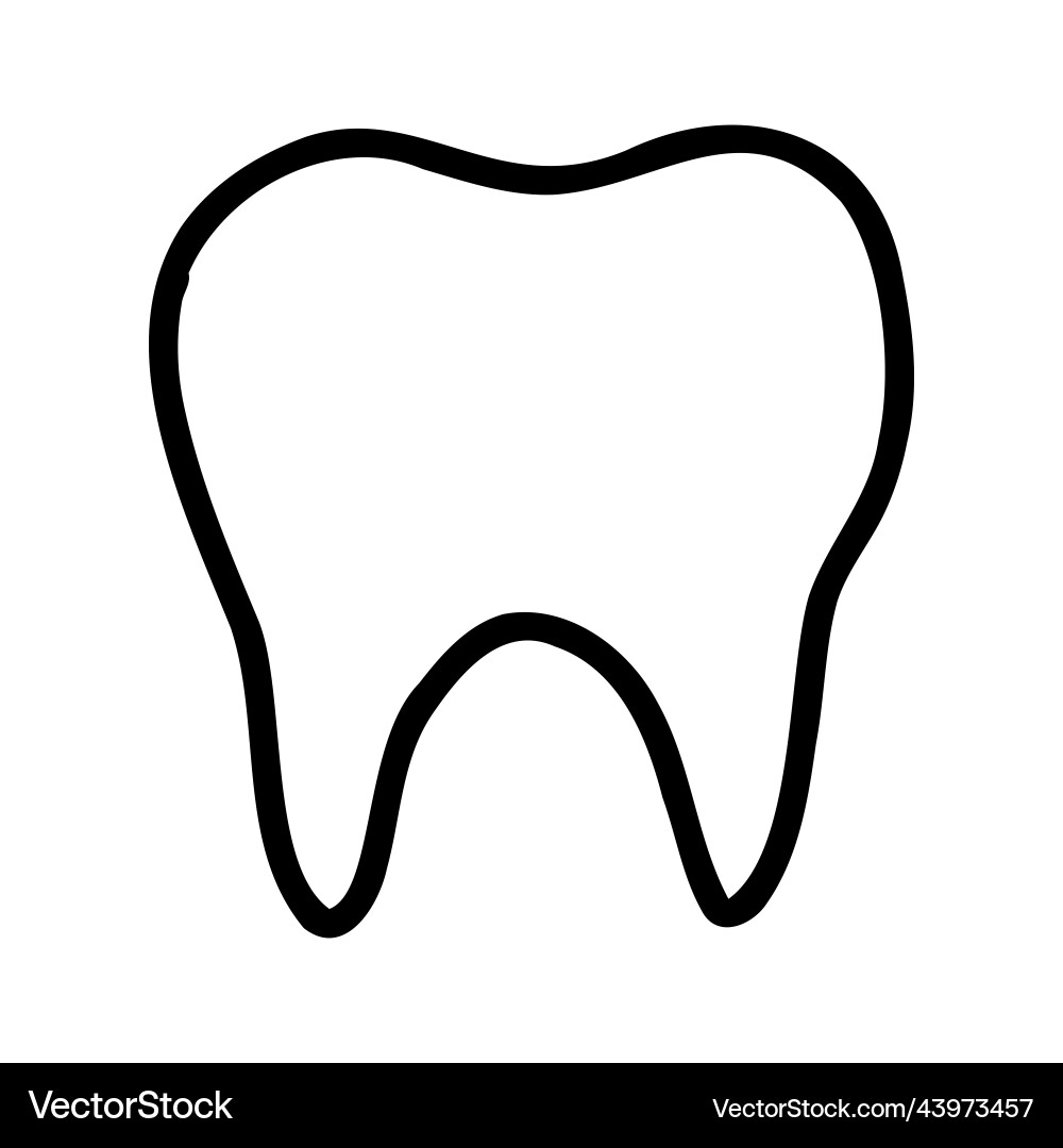 Hand drawn doodle icon of tooth Royalty Free Vector Image