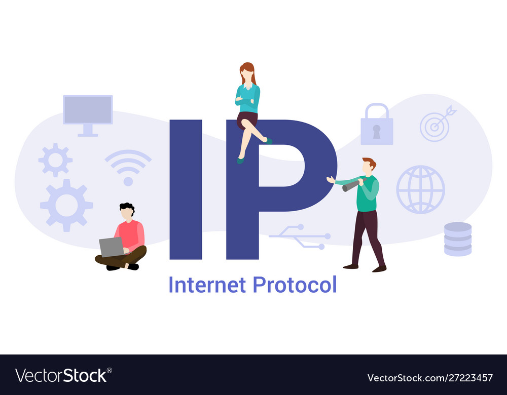 Ip Internet Protocol Concept With Big Word Vector Image