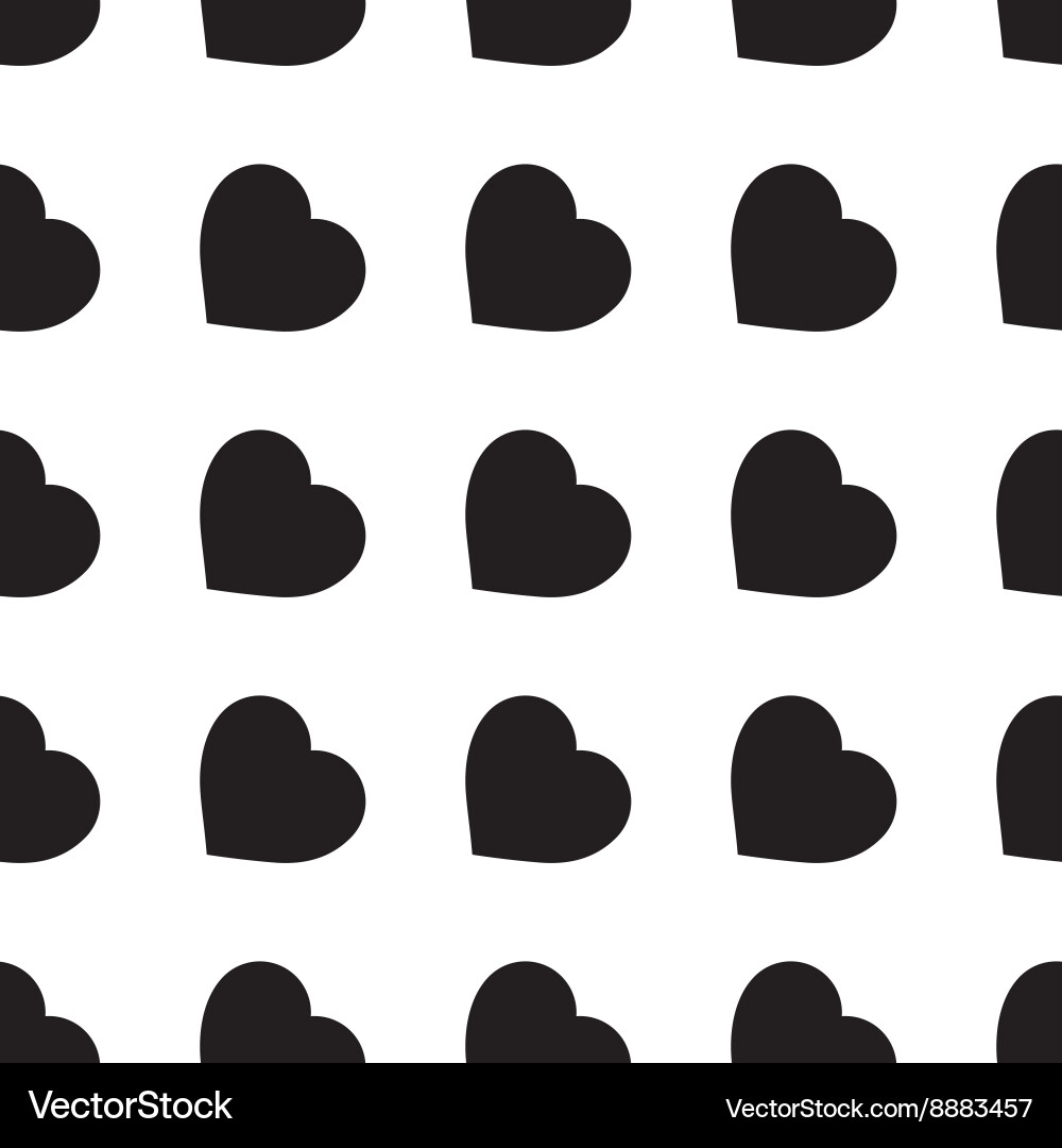 Monochrome seamless pattern with hearts Royalty Free Vector