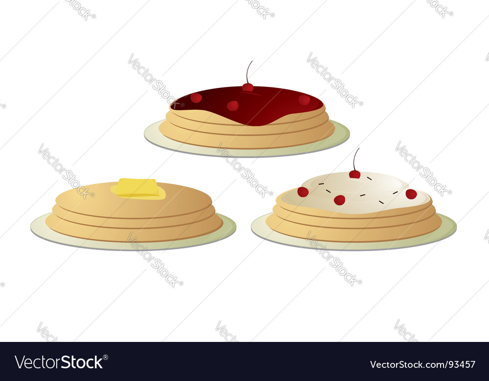 Pancake stack Royalty Free Vector Image - VectorStock