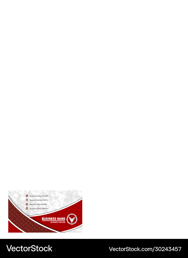 Red business card white background template Vector Image