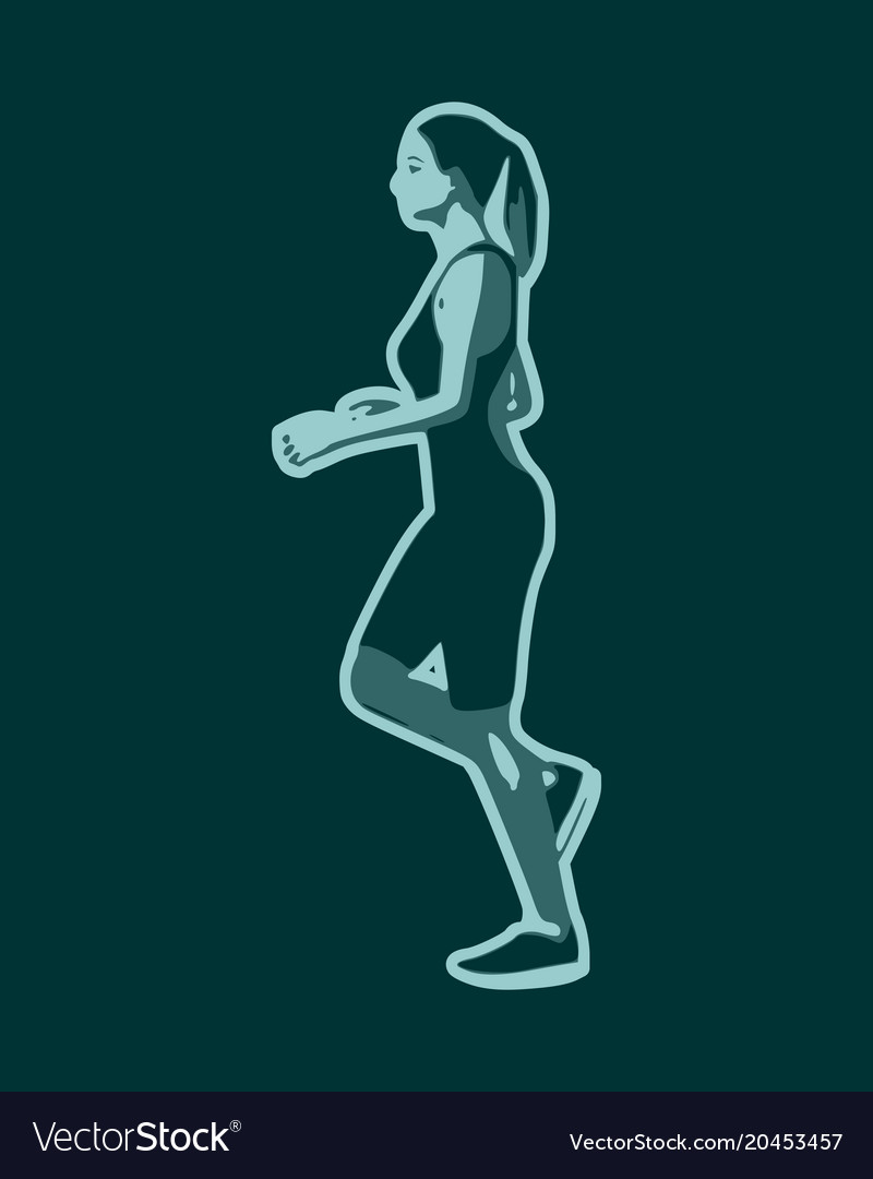 Running lady silhouette Royalty Free Vector Image