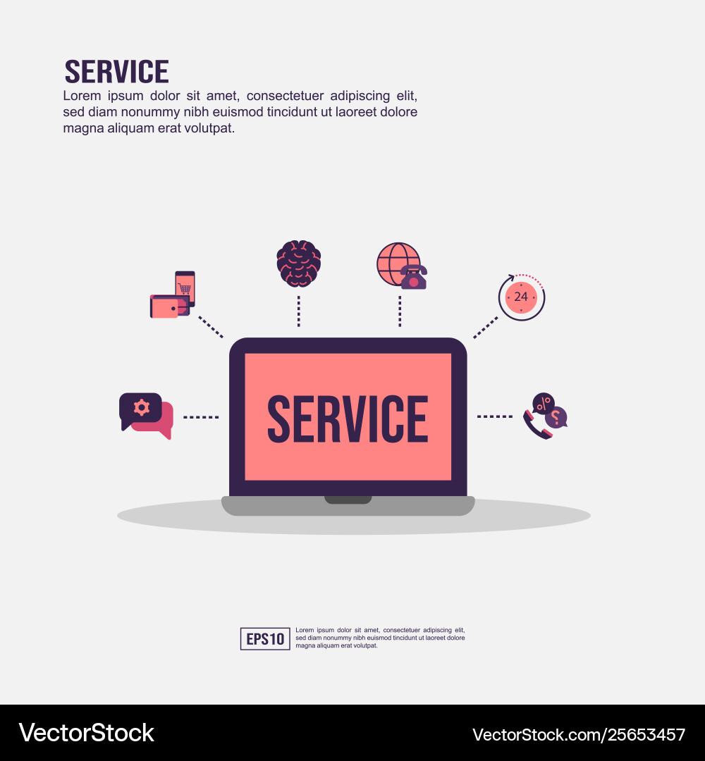 Service concept for presentation promotion social Vector Image