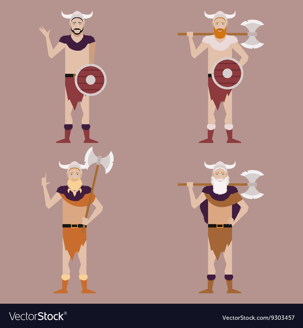 Set barbarians2 Royalty Free Vector Image - VectorStock