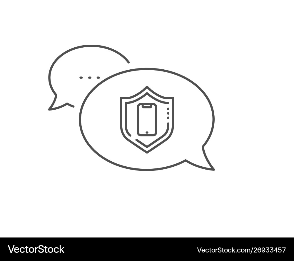 Smartphone protection line icon phone shield sign Vector Image