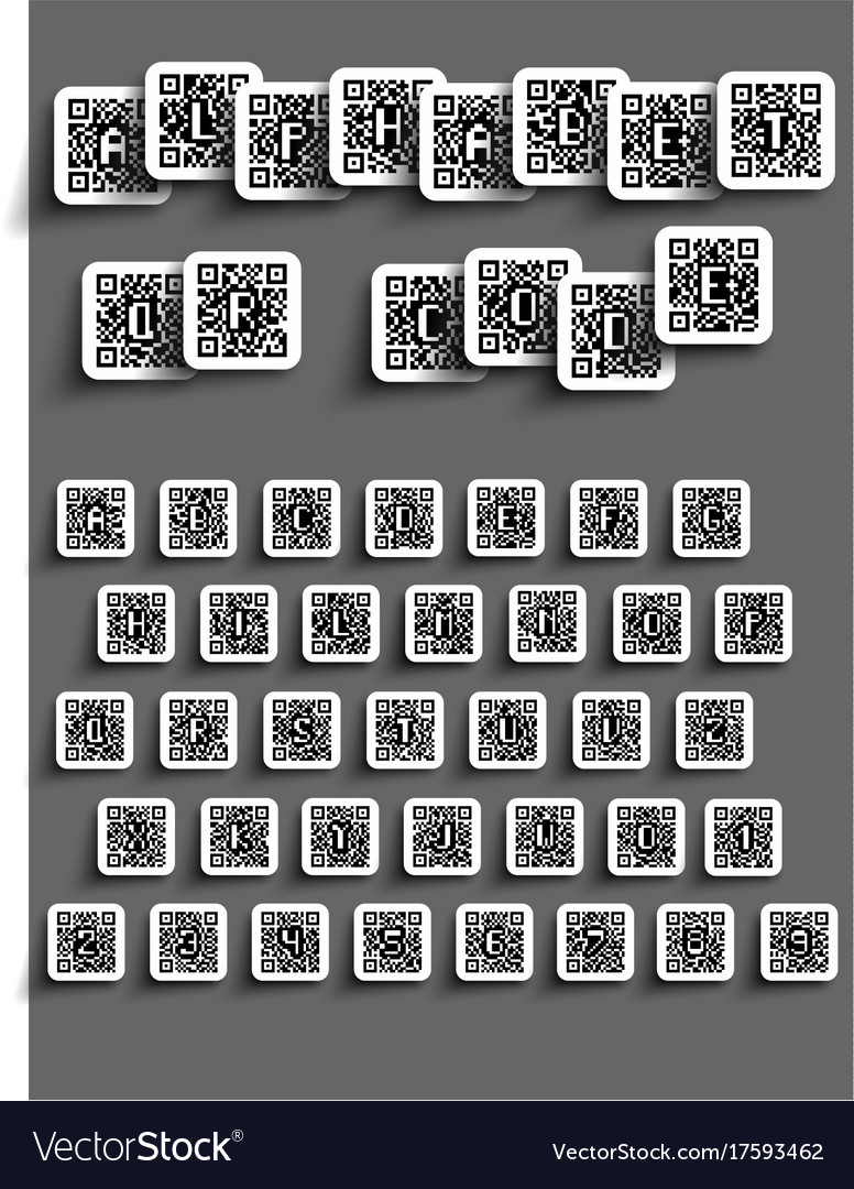 Alphabet qr code Royalty Free Vector Image - VectorStock