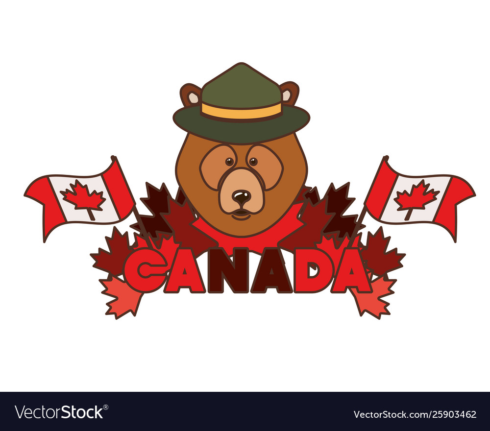 Bear forest animal canada design Royalty Free Vector Image